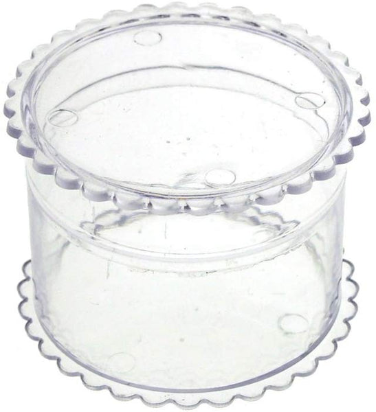 Clear Acrylic Round Favor Boxes with Scalloped Edge, 2-1/2-Inch, 12-Pi ...