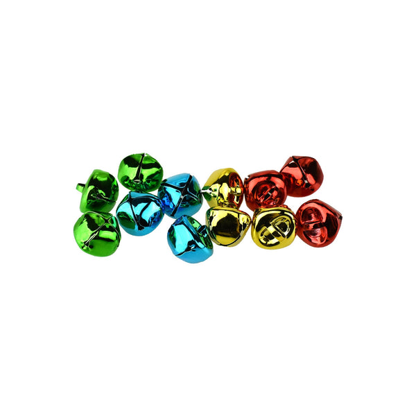Christmas Jingle Bells, 3/8-inch, 12-count, Multicolor – Party Spin