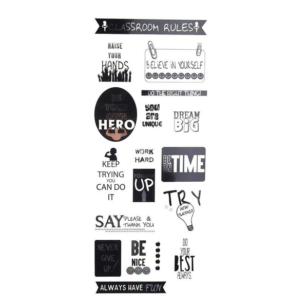 Classroom Rules Photo Safe Clear Foil Stickers, 18-Count – Party Spin